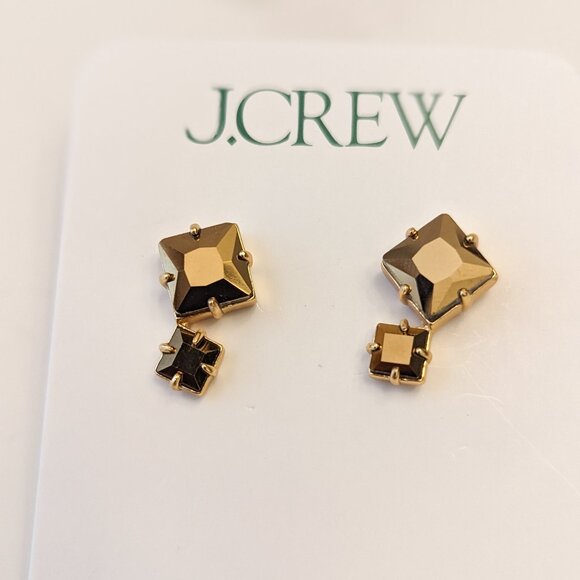 J. Crew | Jewelry | Jcrew Square Sparkle Earrings | Poshmark